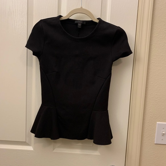 J. Crew | Tops | Jcrew Black Structured Peplum Top | Poshmark